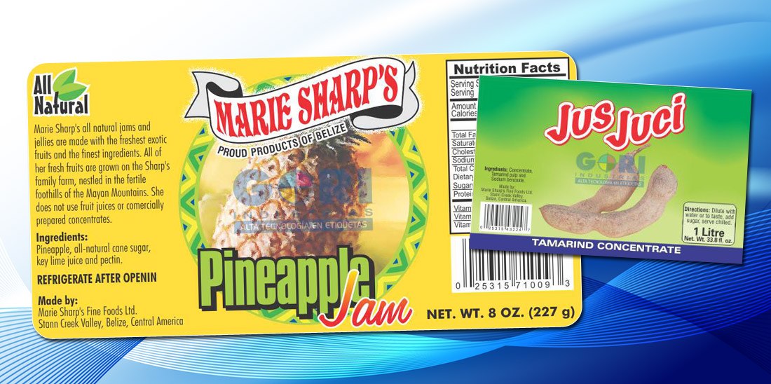 Etiquetas Autoadheribles Marie Sharp's en Mérida, Yucatán, México